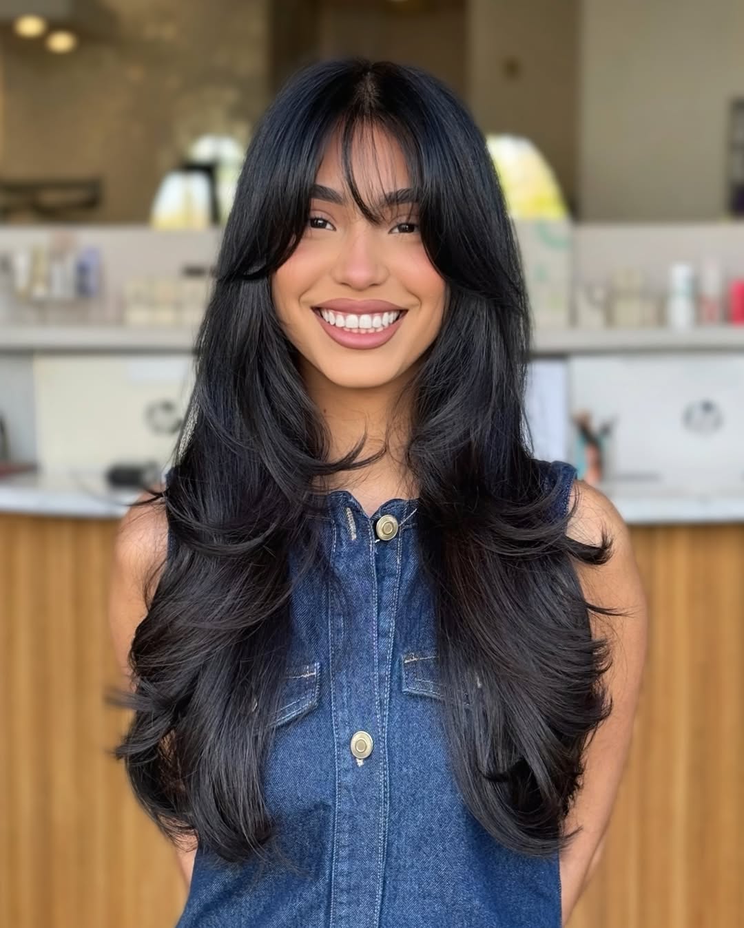 Long Layered Haircuts 2025 with Curtain Bangs and Face Framing Ideas ...