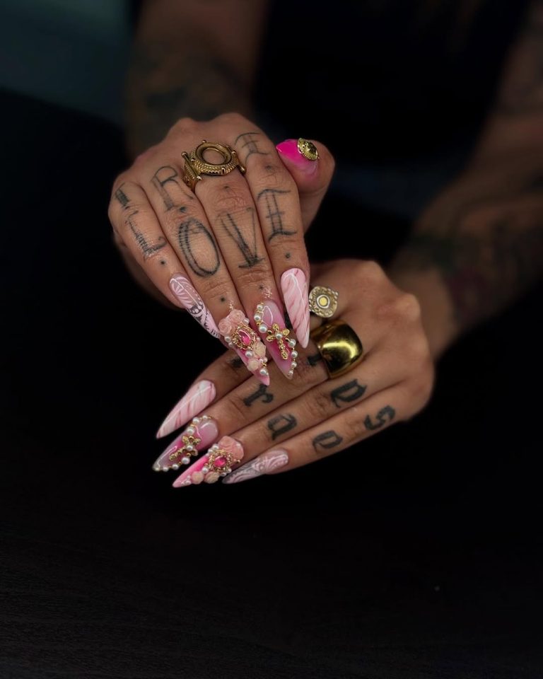 30 Cute Latina Nail Designs 2025 in Pink, Red, and Gold – Baddie Inspo ...