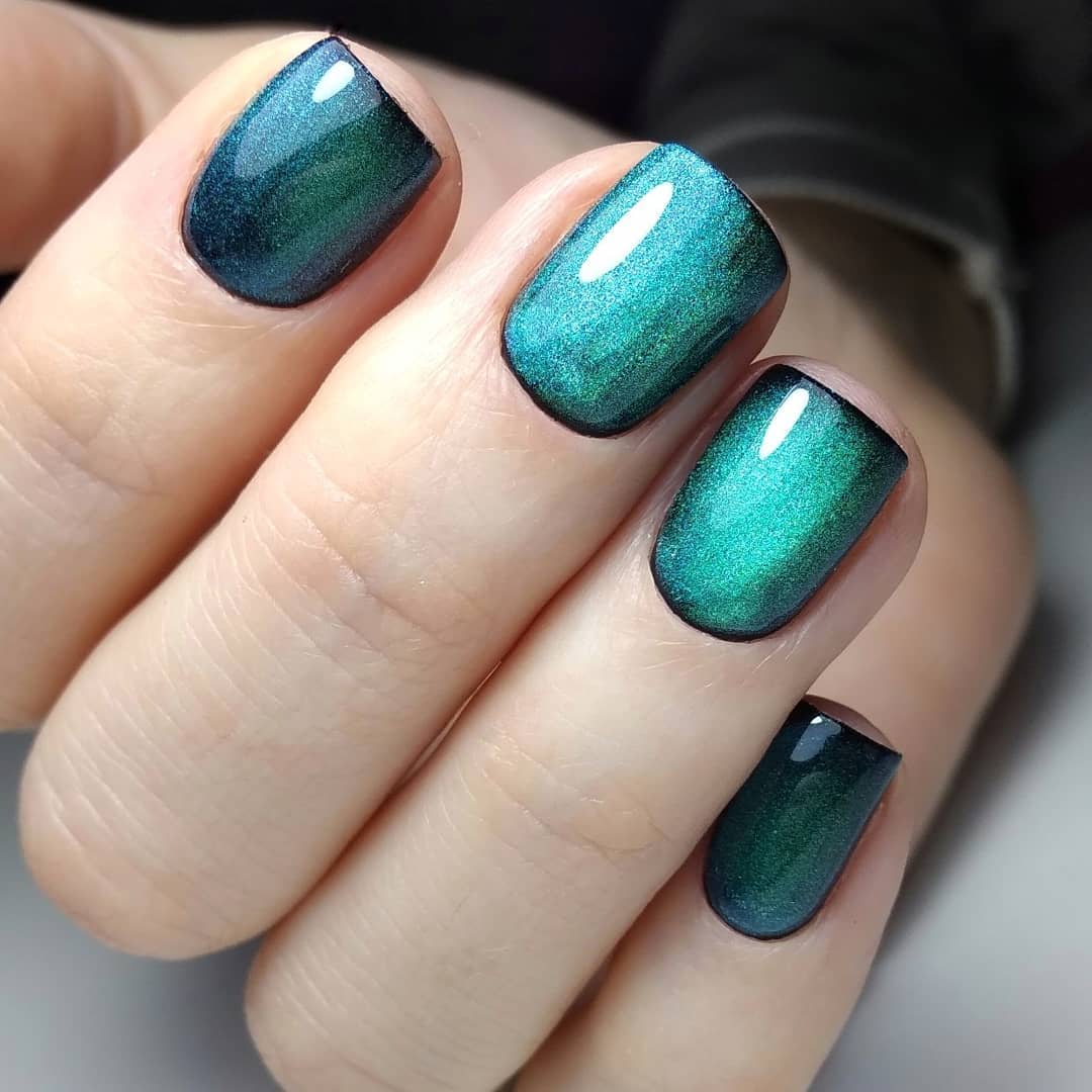Fall Cat Eye Nails 2025: Dark, Red, Green, Almond & Coffin Designs with ...