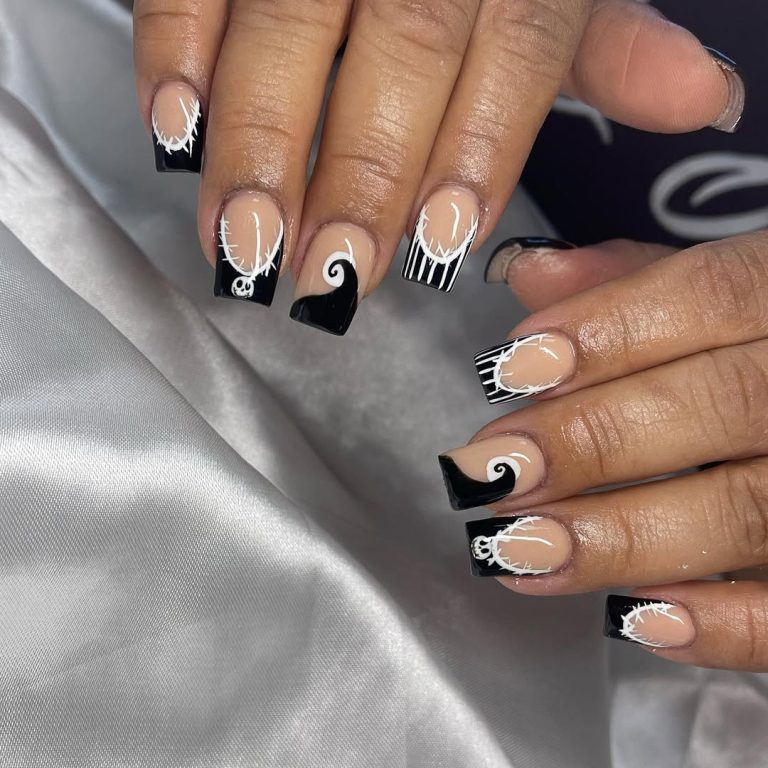 Short Halloween Nails 2025 Ideas – Simple Pink, Black, Gel Square ...