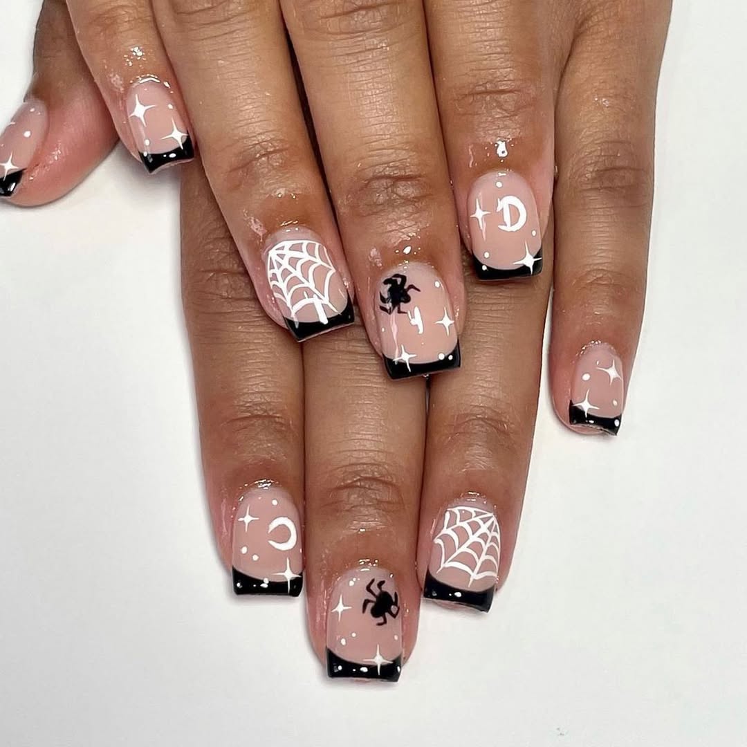 Short Halloween Nails 2025 Ideas – Simple Pink, Black, Gel Square ...