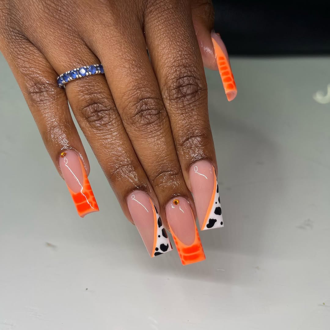 28 Trendy Orange Nail Designs 2025: Ombre, Almond, Square, Burnt ...