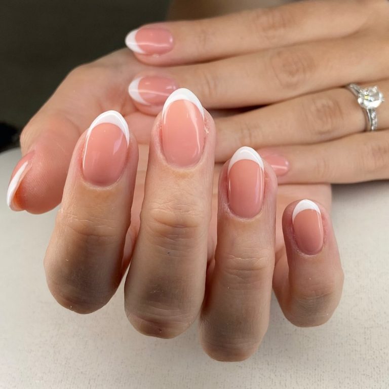 French Manicure Nails 2025 Ideas: Light Pink, Short Square, Chrome ...