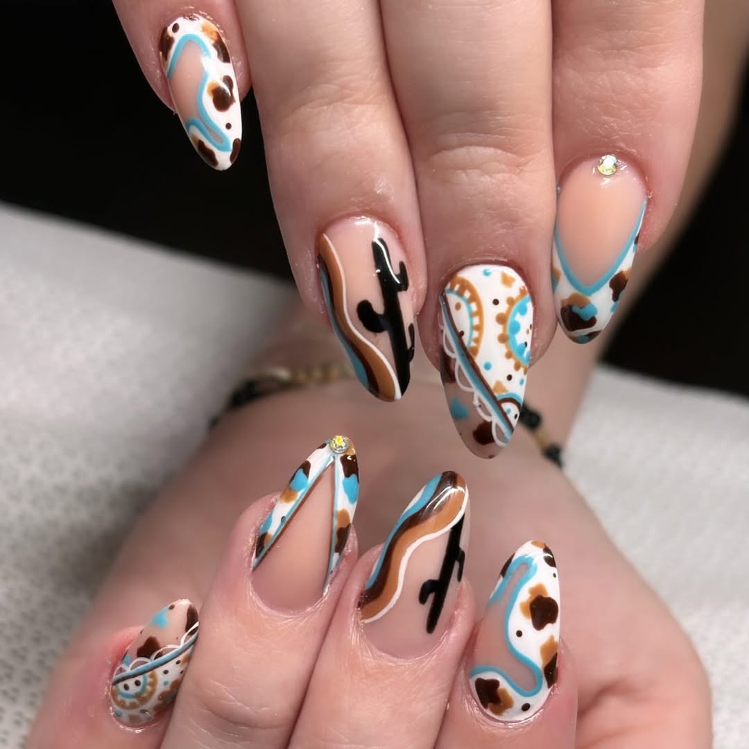 Fall Western Nails 2025 Ideas: Cute Acrylic Almond, Gel, and Short ...