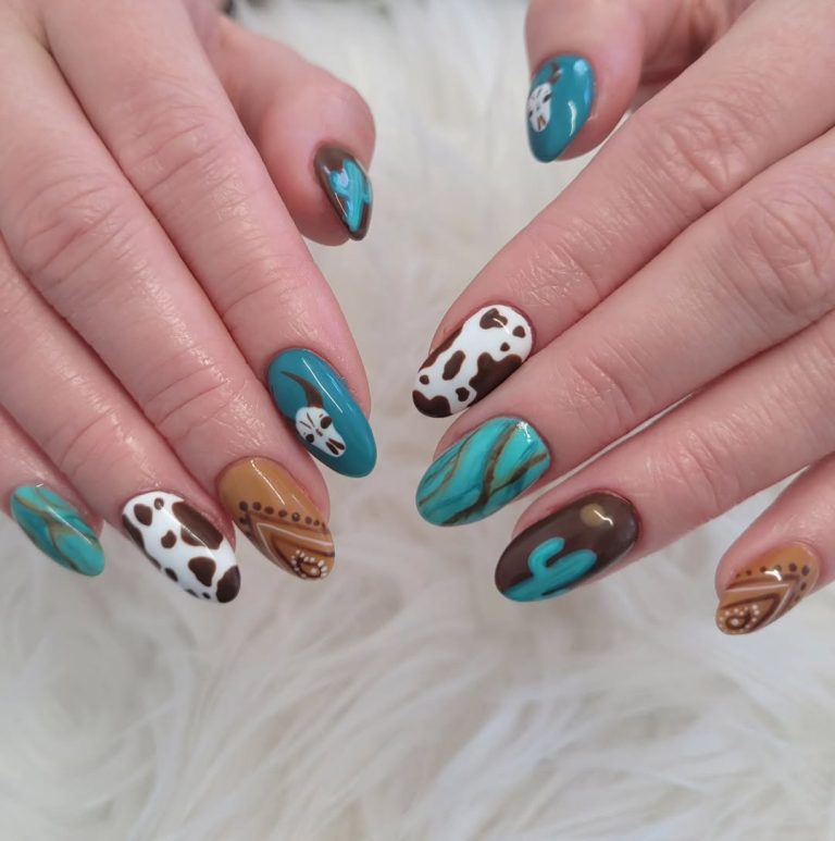 Fall Western Nails 2025 Ideas: Cute Acrylic Almond, Gel, and Short ...