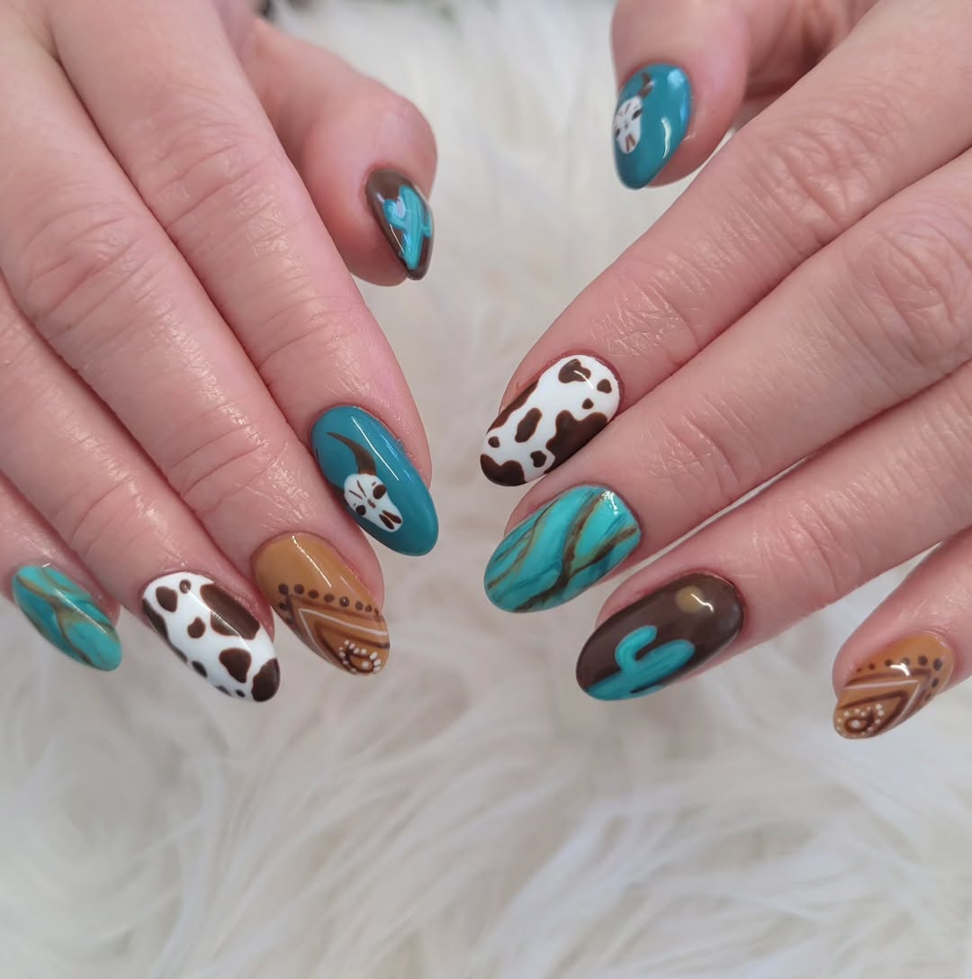 Fall Western Nails 2025 Ideas: Cute Acrylic Almond, Gel, and Short ...