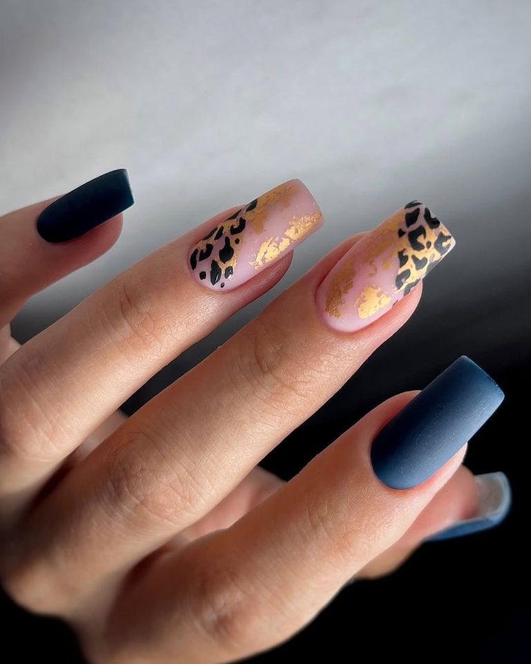 Leopard Print Nails 2025: French Tips, Short Square, Red, Pink, Glitter ...