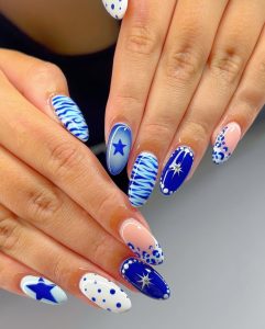 Blue Fall Nails 2025: Cute, Simple, Dark & Acrylic Designs in Square ...