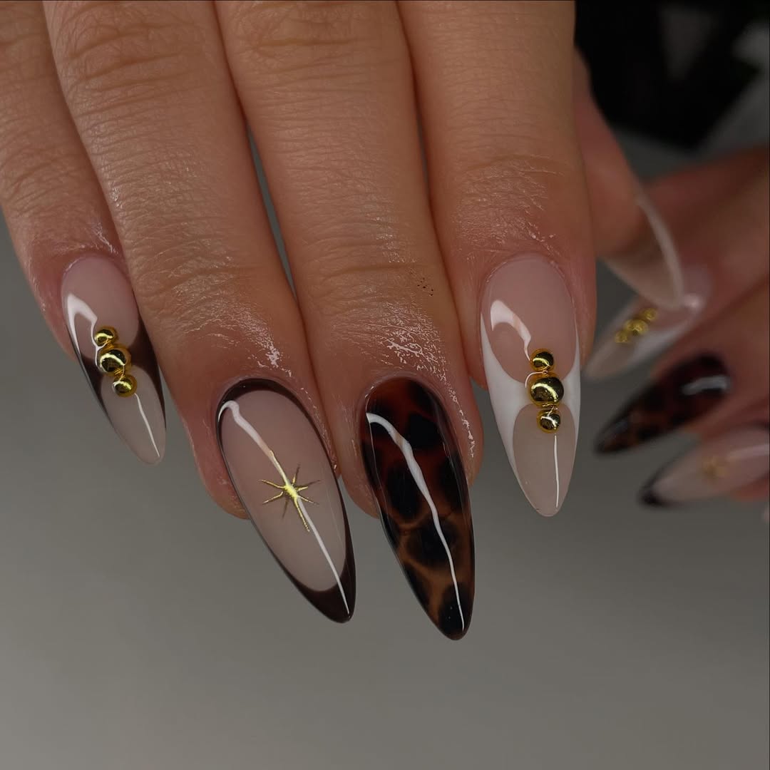 Tortoise Shell Nails 2025–2026: French Tip, Burgundy, Cat Eye, Gold ...
