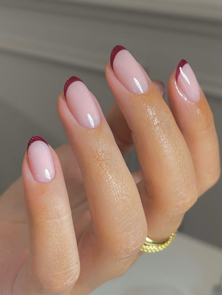 Burgundy Nail Designs: Classy Almond, Square & French Tips Ideas with ...